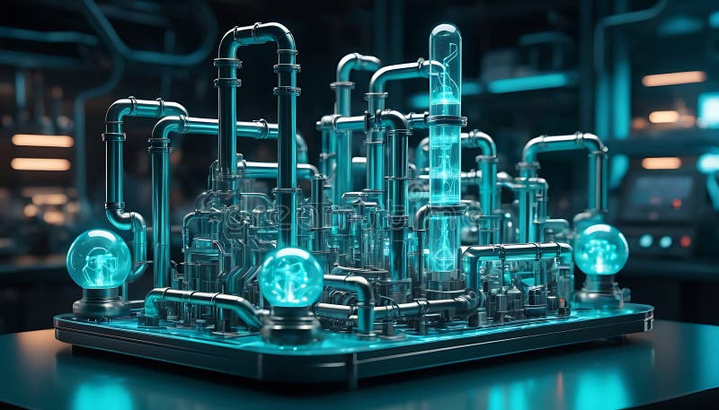 Top-Down View of Hi-Tech Computer Circuitry Stock Illustration ...