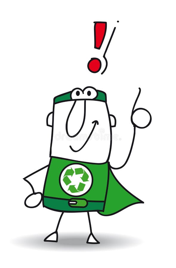 Super Recycling Hero Have a Solution Stock Vector - Illustration of ...