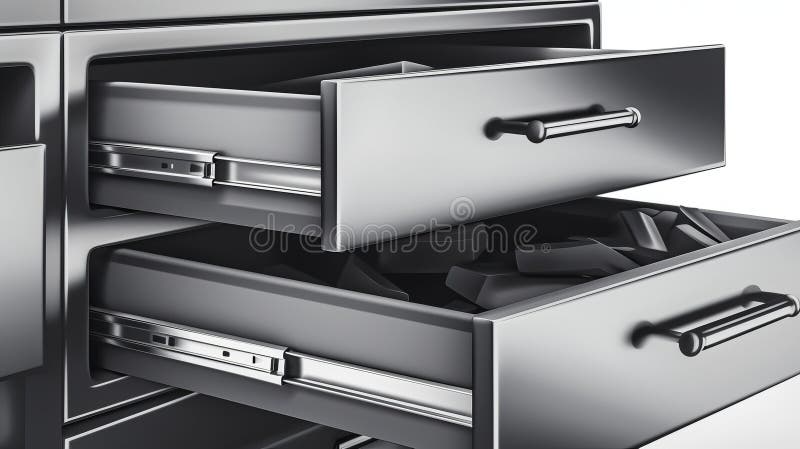 Super-resolution Digital Drawing of a Drawer on White Background Stock ...
