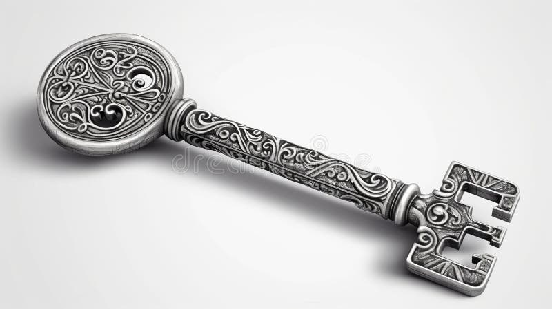 Super-resolution Key Drawing on White Background Stock Illustration ...