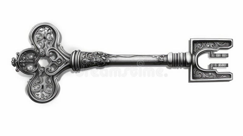 Super-resolution Key Drawing on White Background Stock Illustration ...