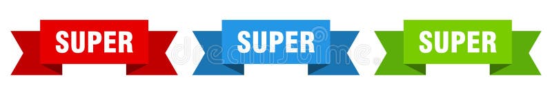 Super Ribbon. Super Isolated Paper Sign. Banner Stock Vector ...