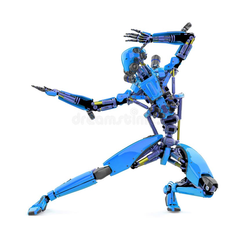 Super Robot in Karate Action Stock Illustration - Illustration of comic ...