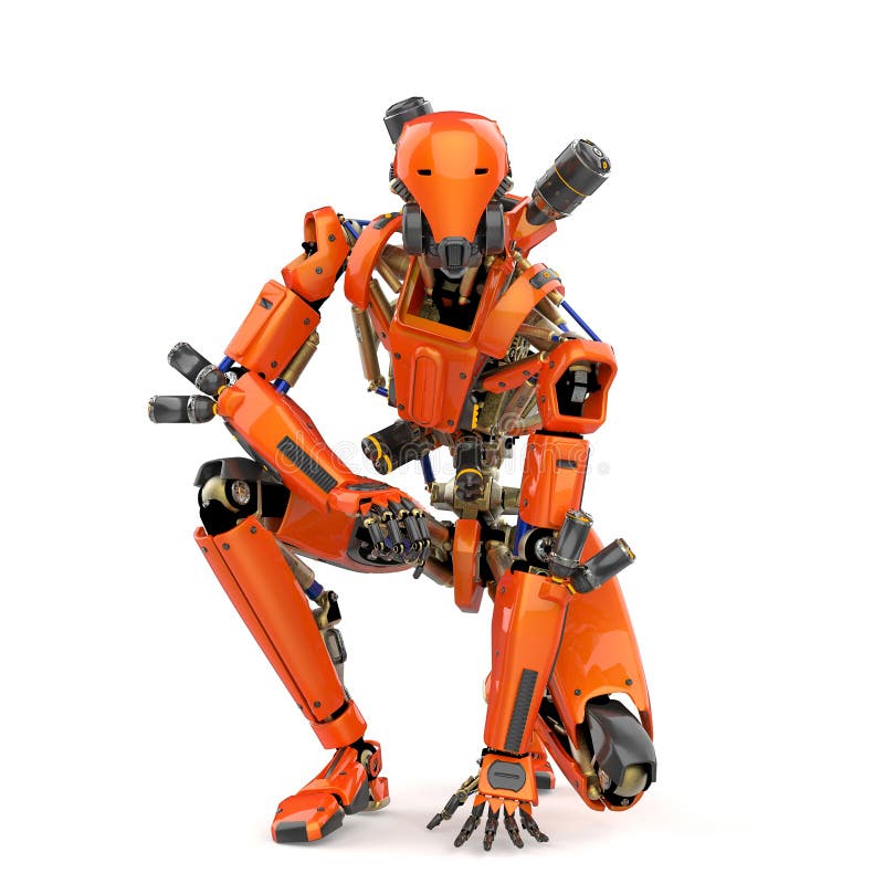 Super Robot is Doing a Namaste Pose Side View Stock Illustration ...