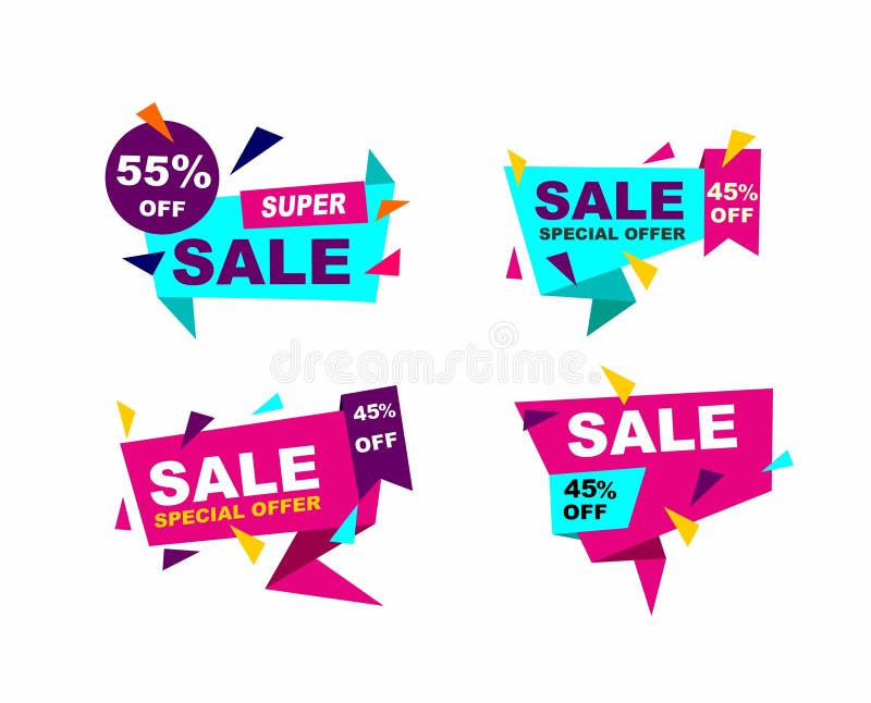 Super Sale Banner Collection Stock Vector Stock Vector - Illustration ...