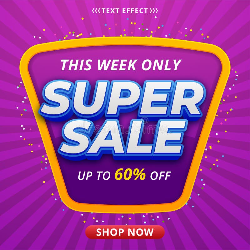 Super Sale Banner Template Design Stock Vector - Illustration of ...
