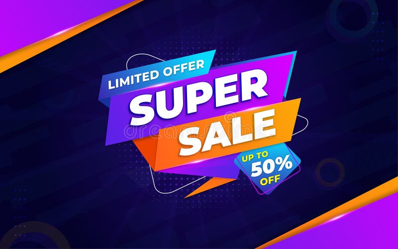 Super Sale Banner Template with Editable Text Effect Stock Illustration ...