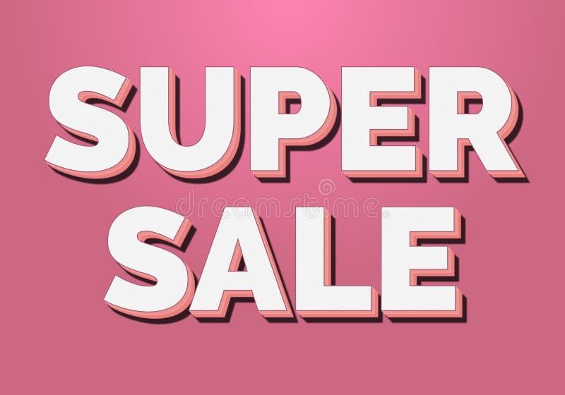 Super Sale Bold 3d Style Editable Text Effect Stock Vector ...