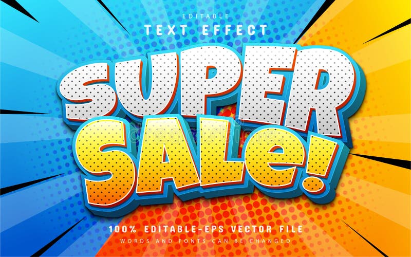 Super Sale Comic Style Text Effect Stock Vector - Illustration of ...