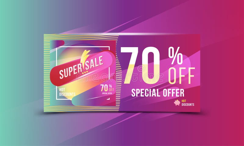 Super Sale 70 Discount Bright Rectangular Poster Format and Flyer ...
