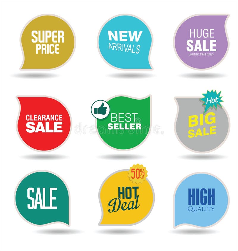 Super Sale Discount Labels Tags and Stickers Collection Stock Vector ...