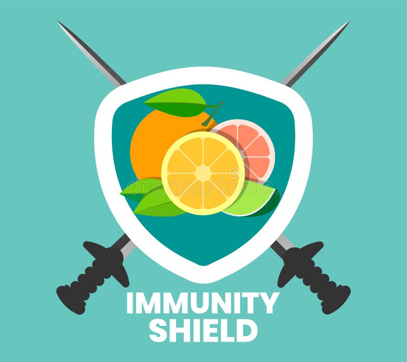 Orange Immunity Shield Design Unit - Immunity Concept with Shield and ...