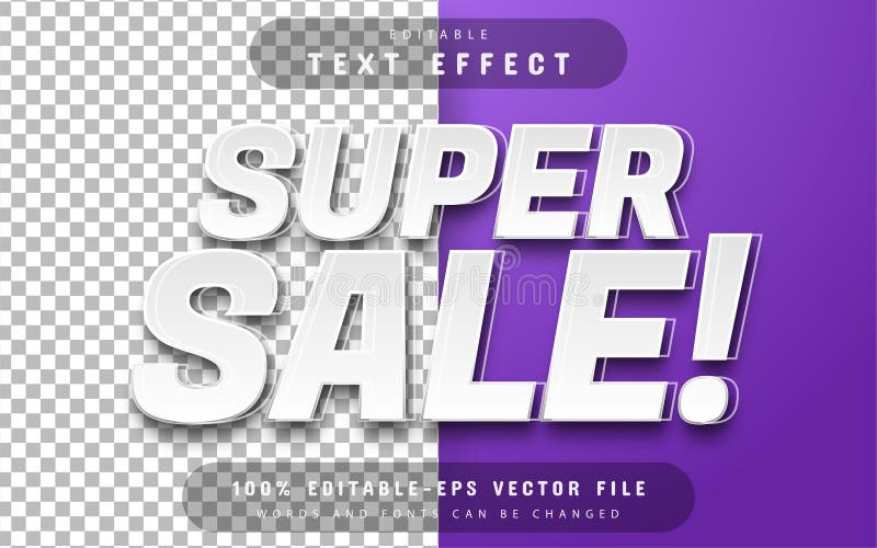 Super Sale Editable Text Effect Stock Vector - Illustration of sale ...