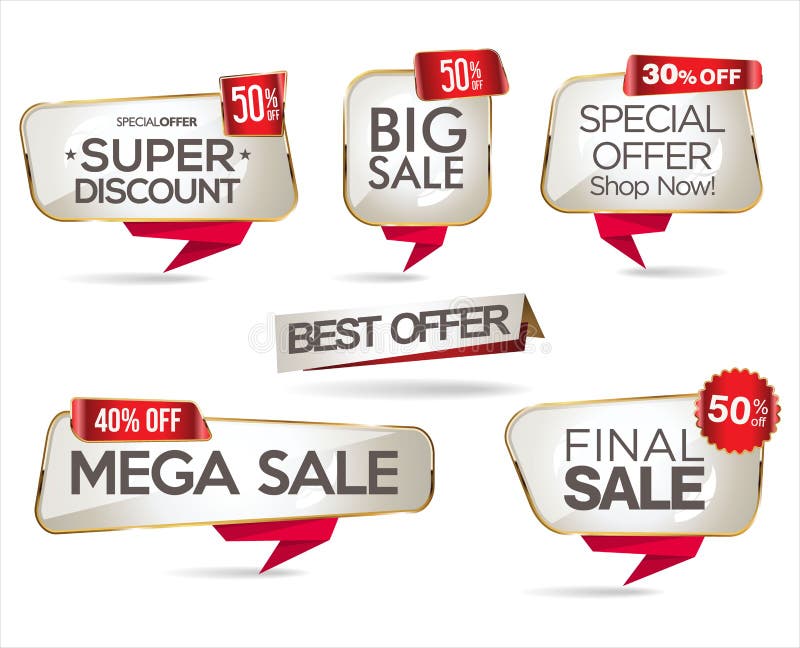 Super Sale Gold and White Retro Badges and Labels Collection Stock ...