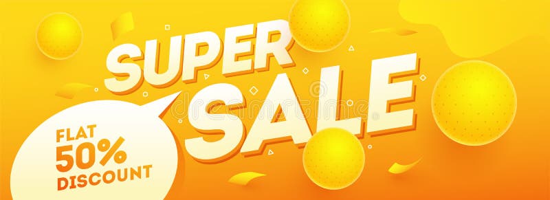 Super Sale Header or Banner Design with Abstract Element. Stock ...