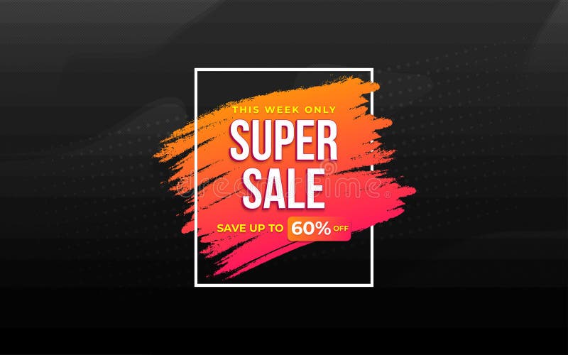 Super Sale Offer Banner Template with Editable Text Effect Stock ...