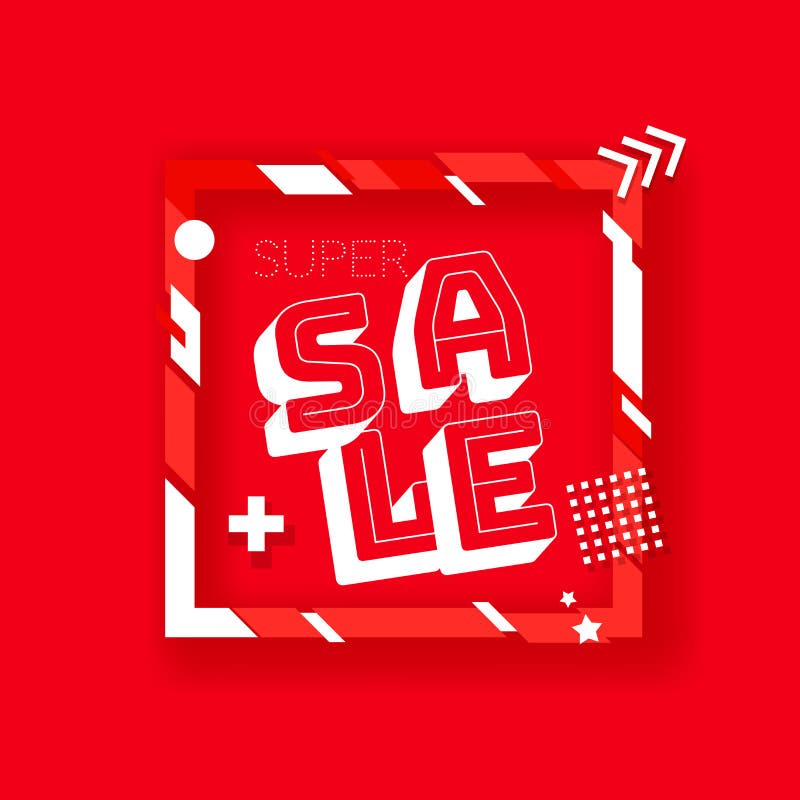 Super sale red frame stock vector. Illustration of corporate - 156338757