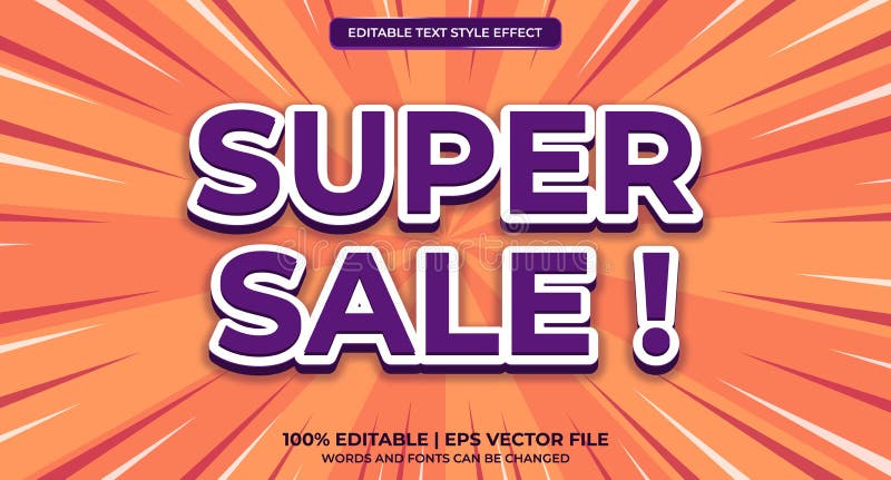 Super Sale Text Effect Template. Editable Text Effect Stock Vector ...
