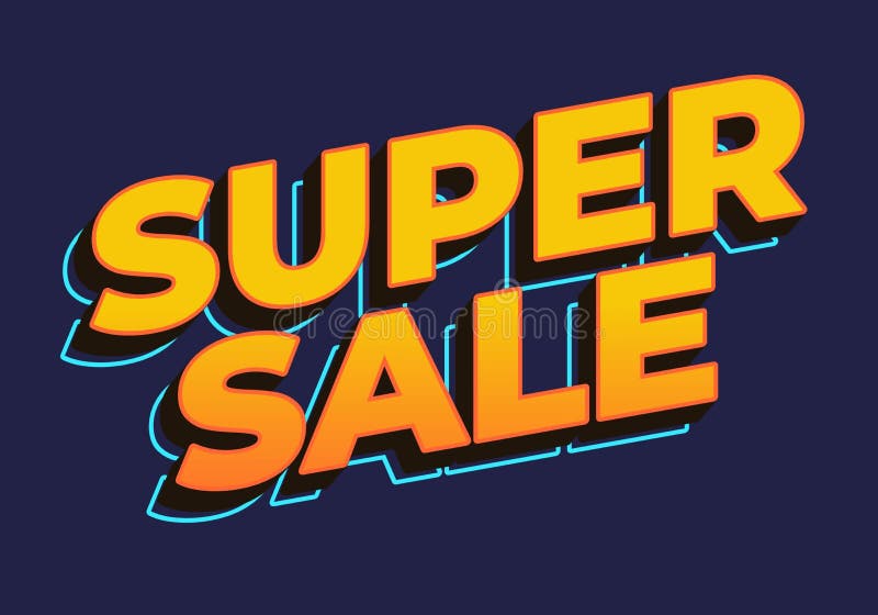 Super Sale. Text Effect in Yellow Color. 3D Look Stock Vector ...