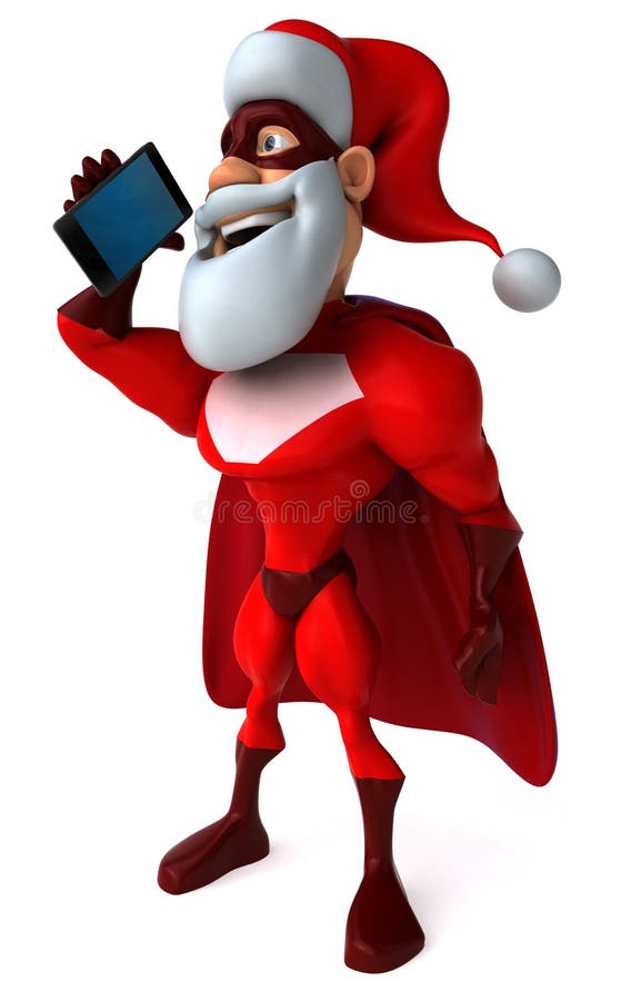 Super santa claus stock illustration. Illustration of phone - 44456376