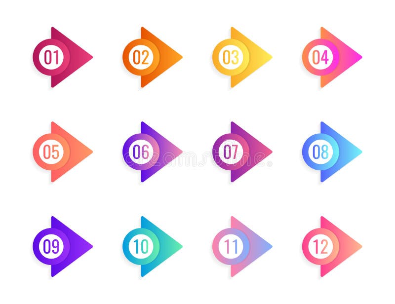 Super Set Arrow Bullet Point Triangle Flags on White Background ...