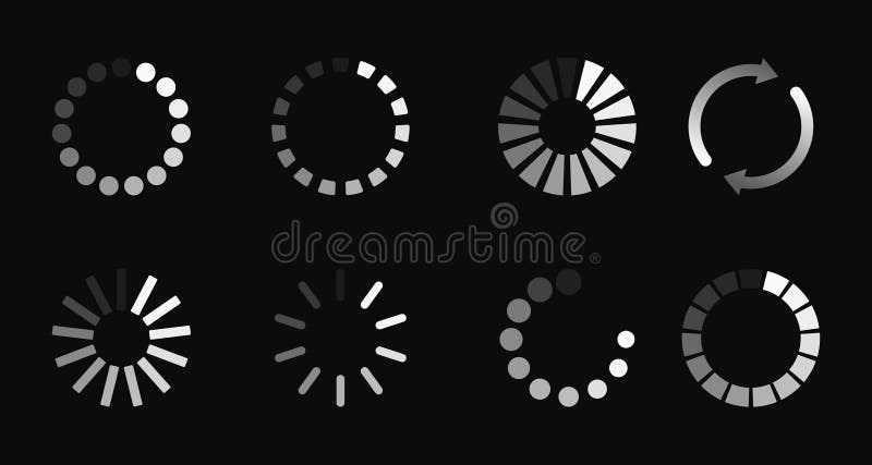 Super Set Different Load Icon. Circle Website Buffer Loader or ...