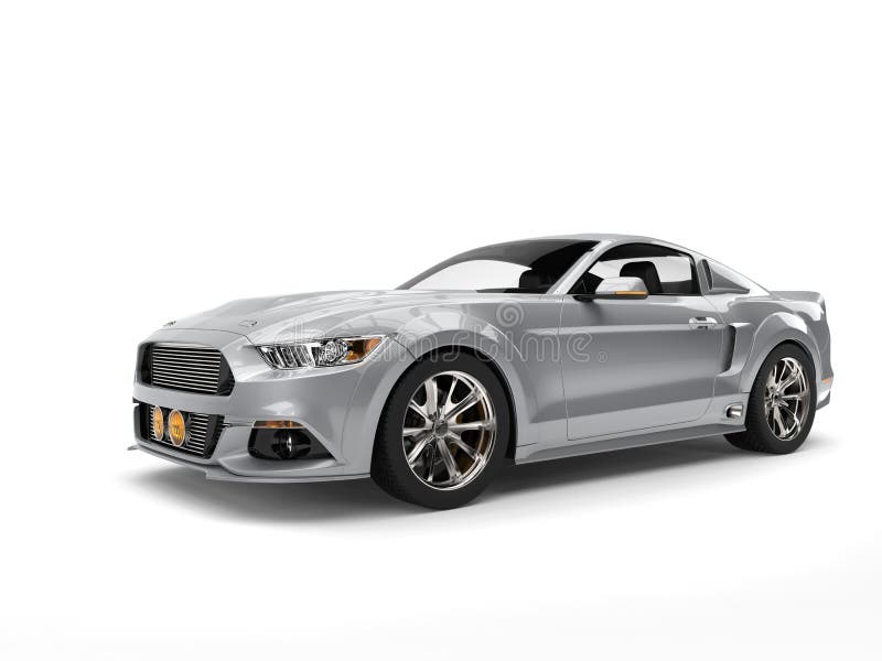 Silver muscle car stock vector. Illustration of speed - 28544356
