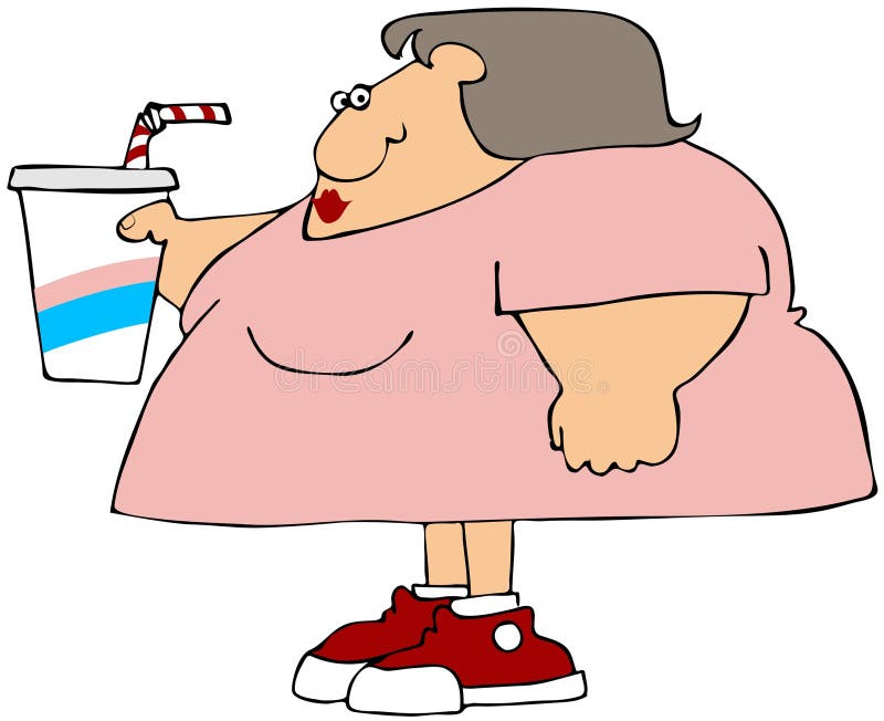 Fat Girl Holding Up Her Sweats Stock Illustration - Illustration of ...