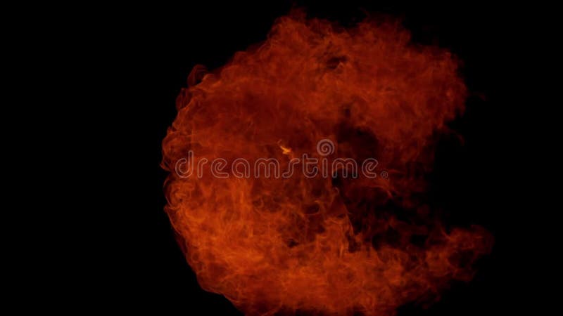 Super Slow Motion of Fire Blast Isolated on Black Background. Stock ...