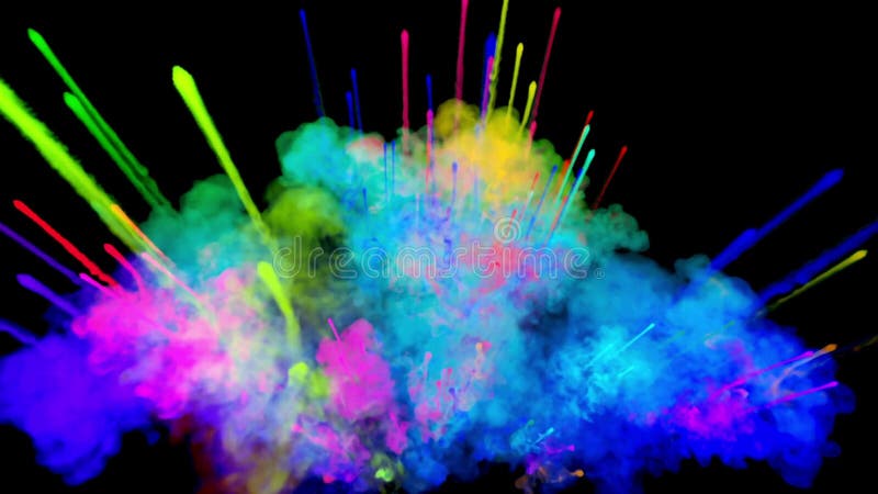 Super Slowmotion Shot of Color Powder Explosion Isolated on Black ...