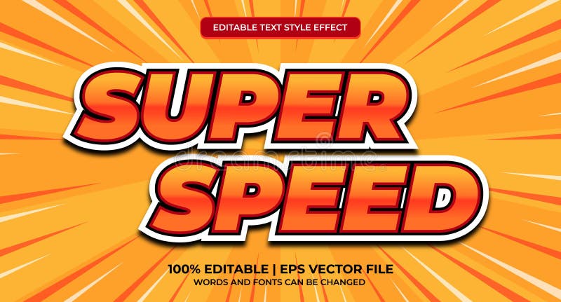Super Speed Editable Text Effect in Modern 3d Style. Editable Fast and ...