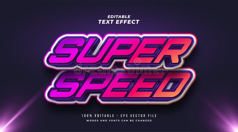 Super Speed Text with Colorful Retro Style and 3D Effect Stock Vector ...