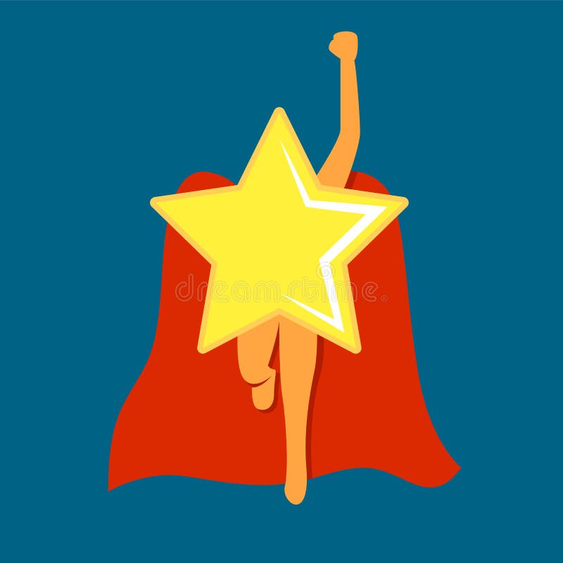 Super Star with Cape or Cloak. Comics Style. Vector Illustration Design ...