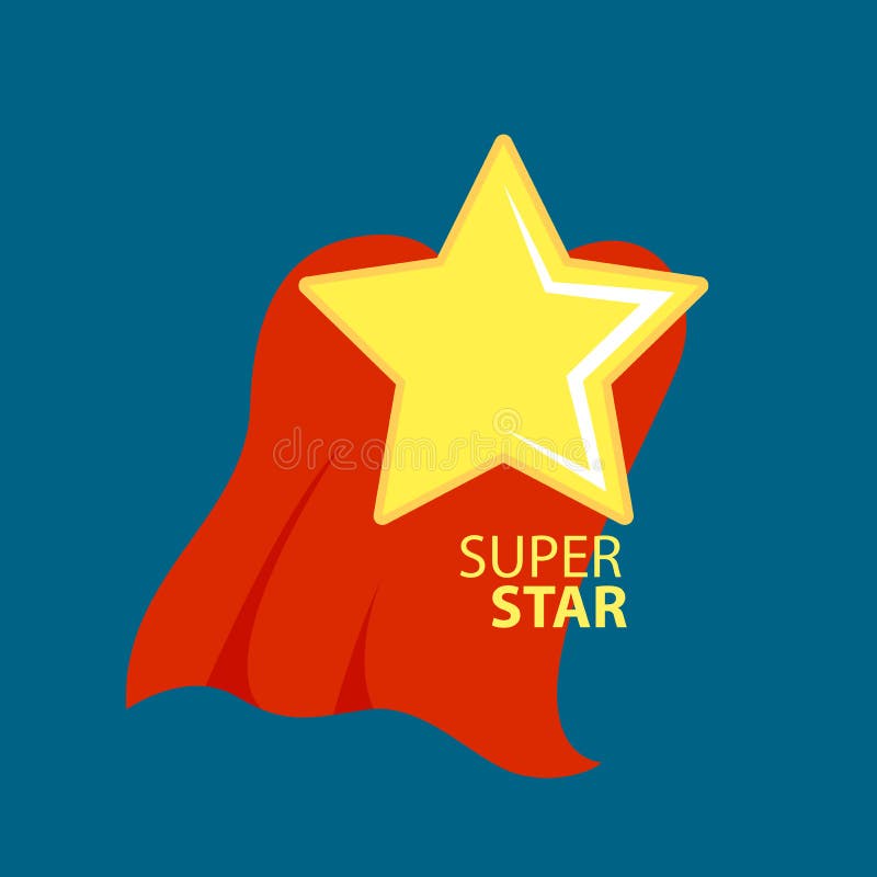 Super Star with Cape or Cloak. Comics Style. Vector Illustration Design ...
