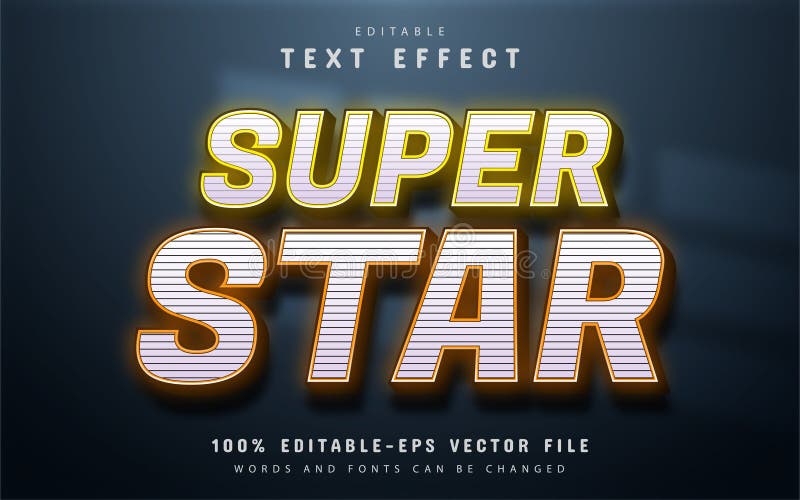 Super Star Editable 3d Text Effect Stock Vector - Illustration of bright, comics: 256131922