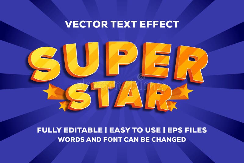 Super Star Vector Text Effect Fully Editable Stock Vector ...