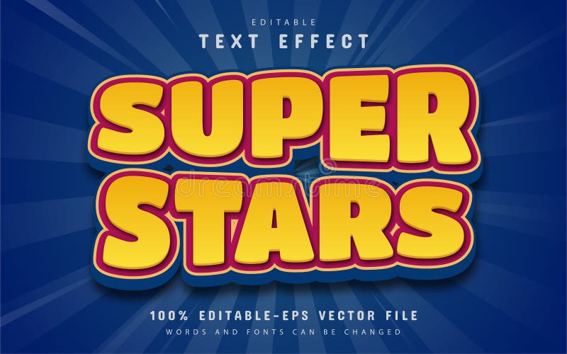 Super stars text effect stock vector. Illustration of banner - 256142324