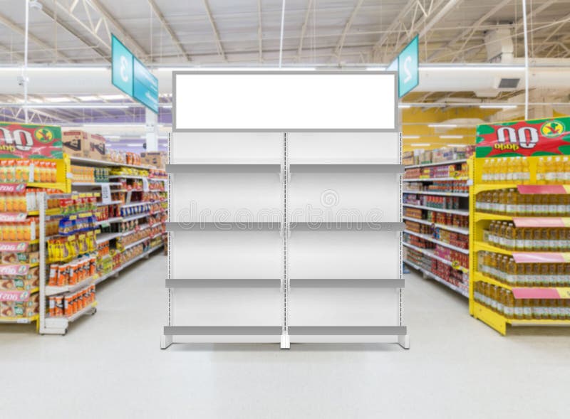 Super Store Product Display End Cap. Aisle 3d Illustration. Stock ...