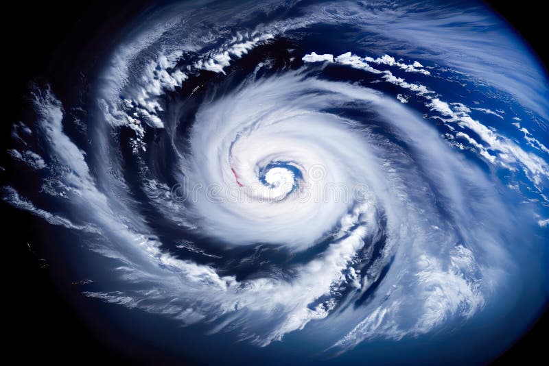 Super Storm Cyclone View from Space. Generative AI Stock Illustration ...
