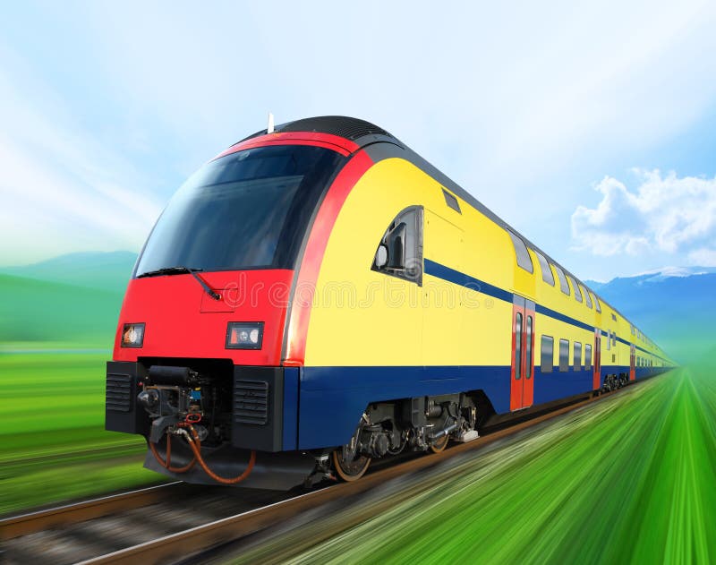 Super Streamlined Train on Rail Stock Image - Image of overhead, super ...