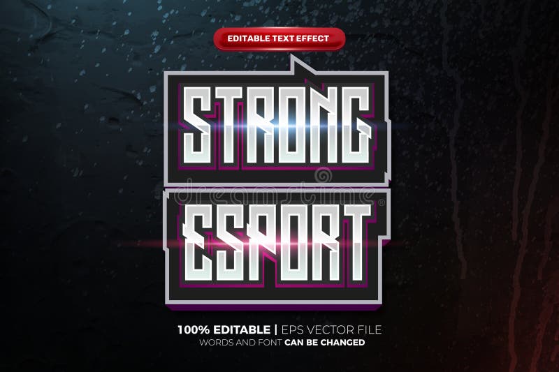 Super Strong Esport 3D Text Effect Stock Vector - Illustration of ...
