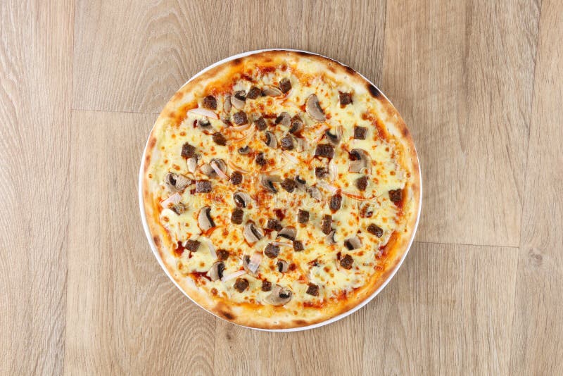 Super Supreme Pizza - Meat - Mushroom Pizza Stock Photo - Image of menu ...