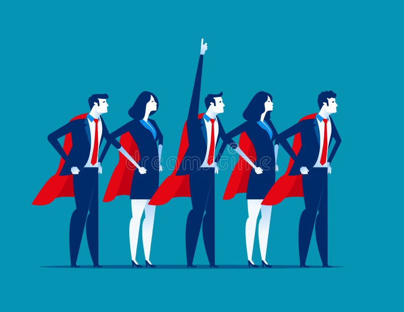 Super Team of Business. Character Super Leader Stock Vector ...
