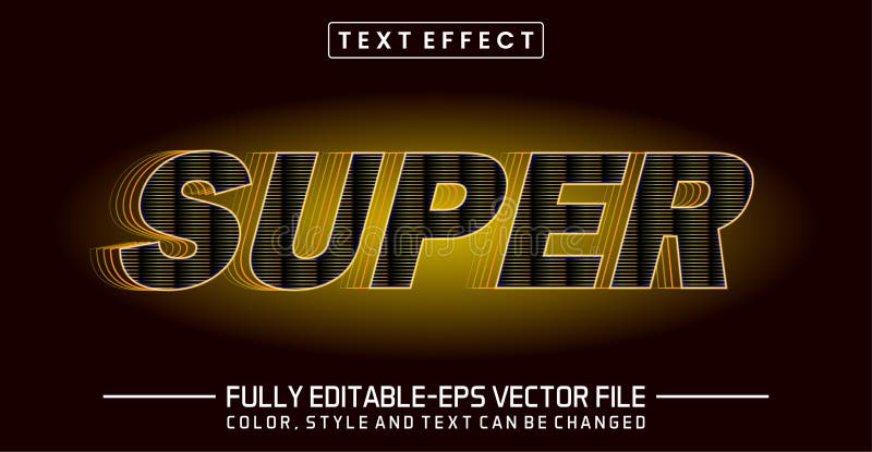 Super Text Editable Style Effect Stock Vector - Illustration of effect ...