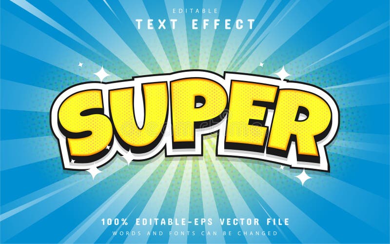 Super Text Effect Comic Style Stock Vector - Illustration of superhero ...