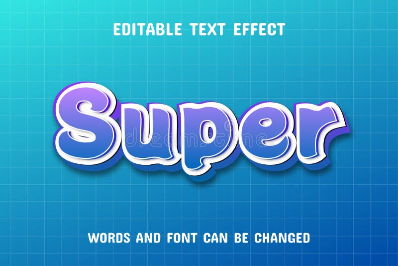 Super Text - Gradient Text Effect Stock Vector - Illustration of modern ...