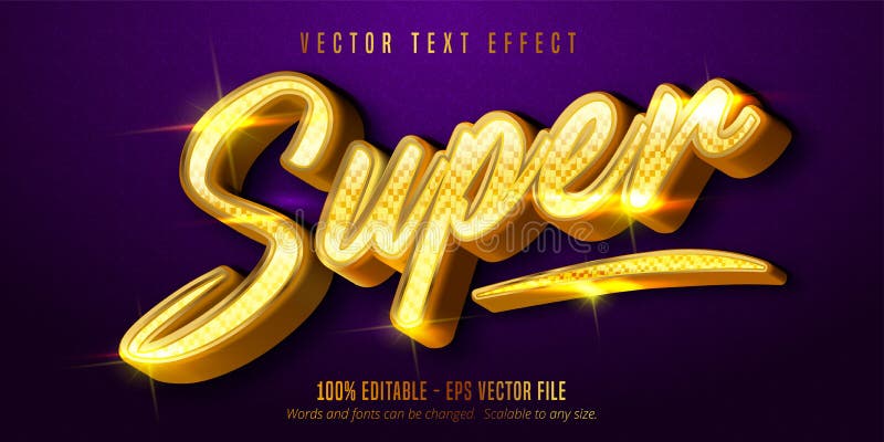 Super Text, 3d Orange and Yellow Editable Font Effect Stock Vector ...
