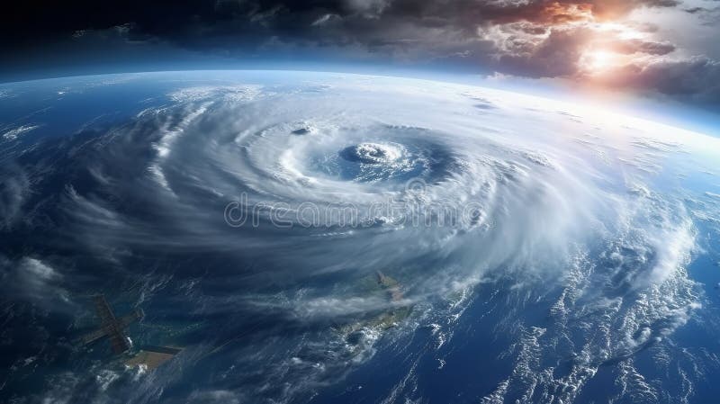 Super Typhoon Hurricane Eye Over Sea Ocean Natural Disaster , Made with ...