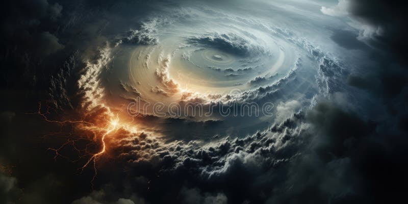 Super Typhoon, Tropical Storm or Cyclone Over the Planet. View from ...