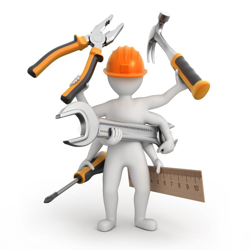 Super universal repairman stock illustration. Illustration of hardhat ...